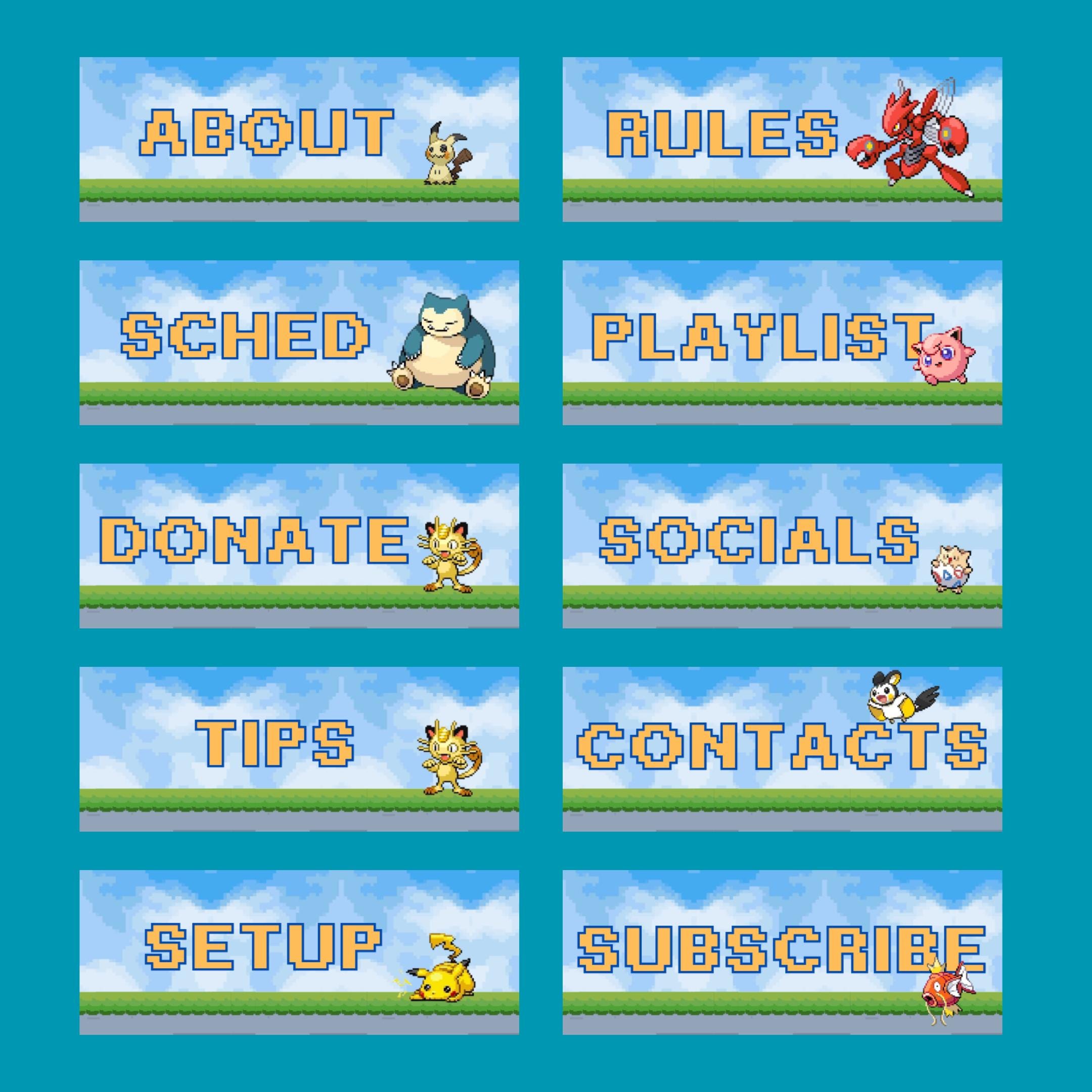 Pixel Pokemon Twitch Panels | Cute Stream Graphics (digital Download ...