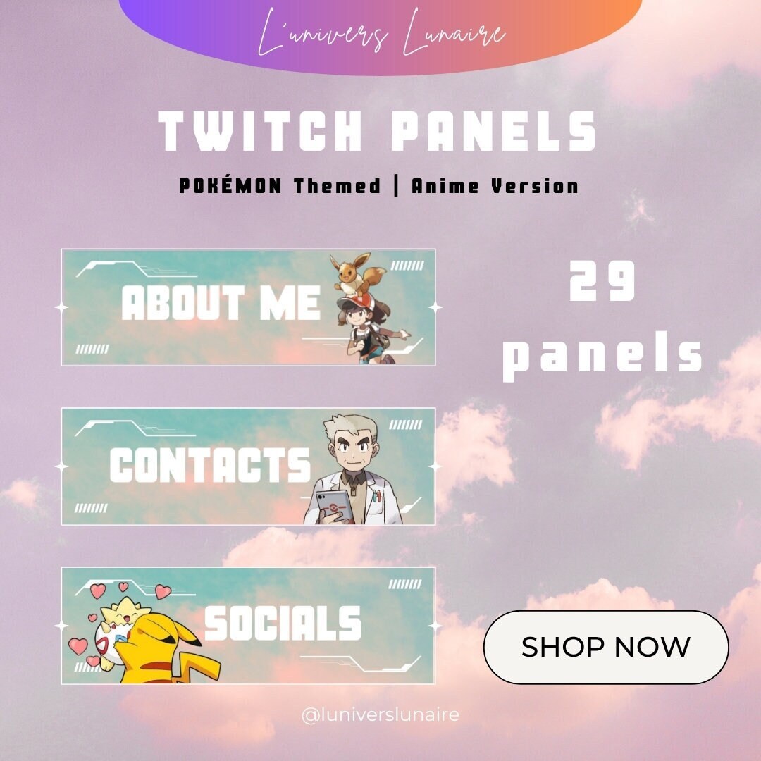 Pokemon Twitch Panels || 29 Cute Anime Pokémon Themed Twitch and ...