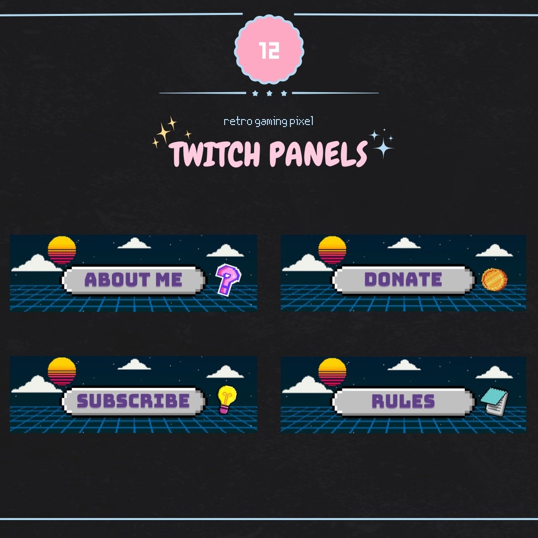 Retro Gaming Pixel Twitch Panels: Arcade Colors (digital Download) - Etsy