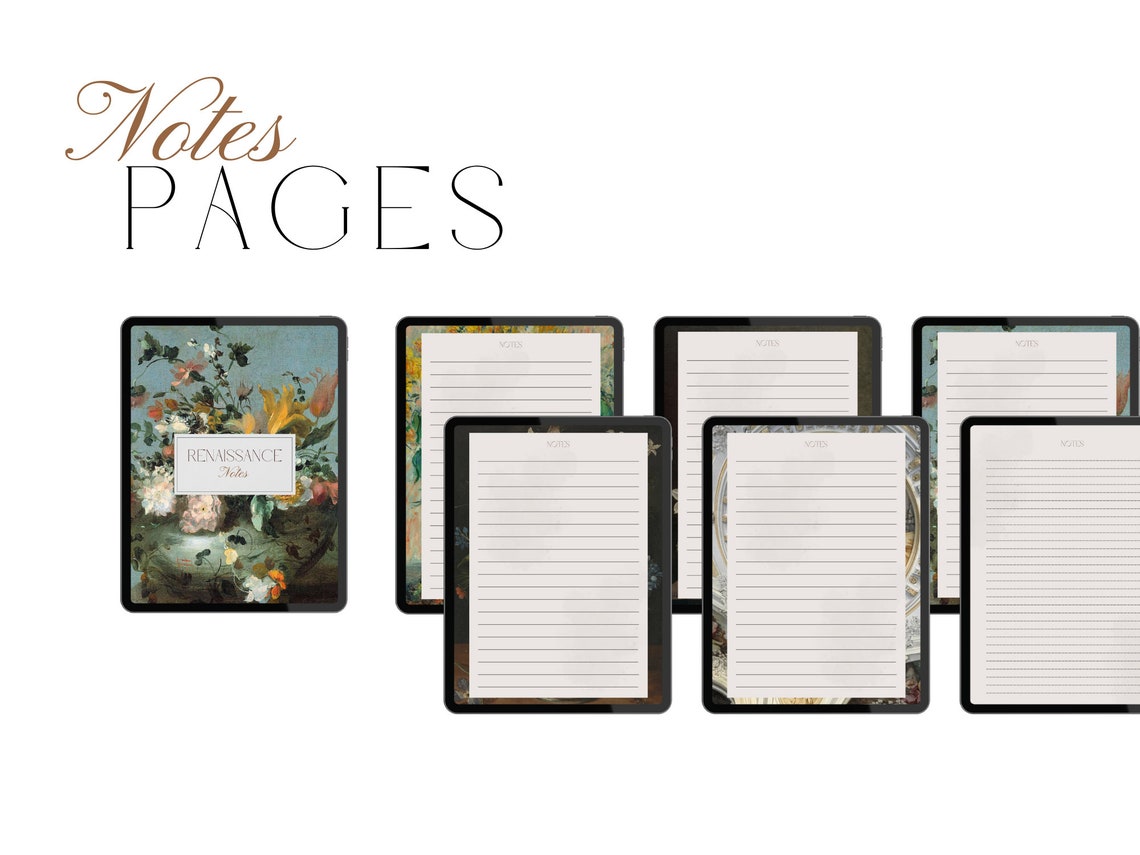 Digital Daily Journal, Modern Templates, Renaissance Flower Journal ...