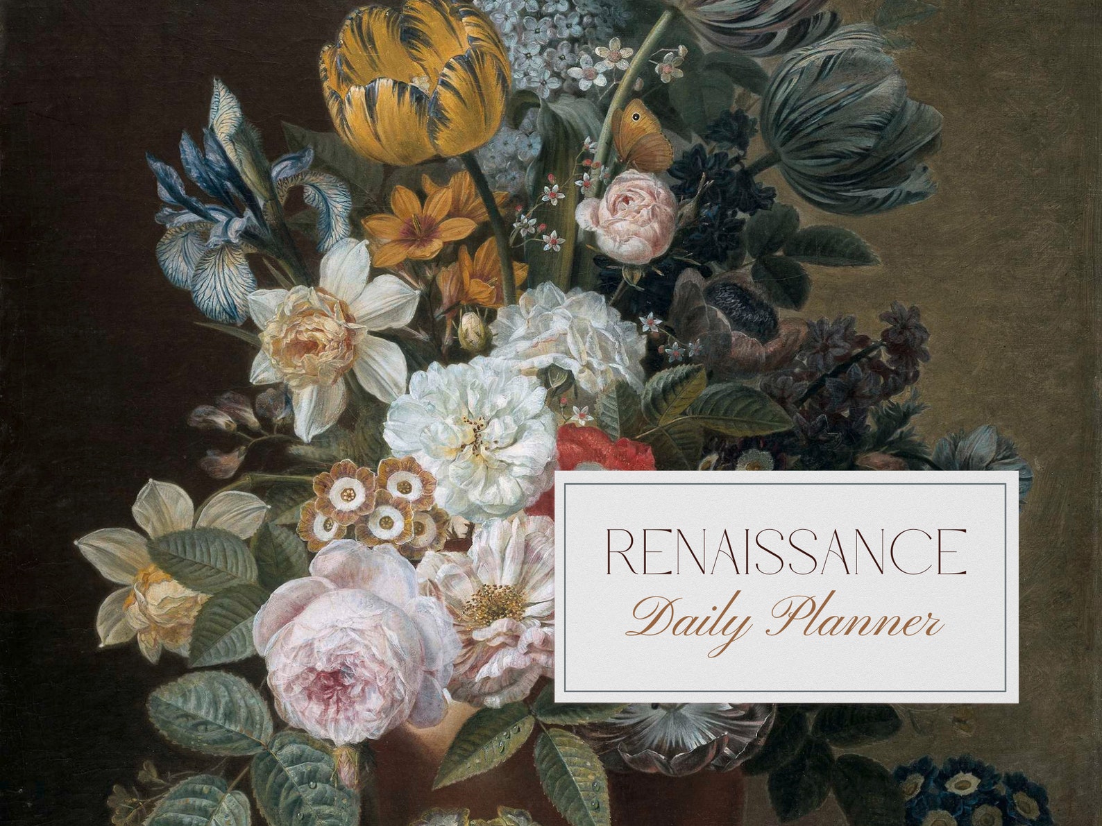 Digital Daily Journal, Modern Templates, Renaissance Flower Journal ...