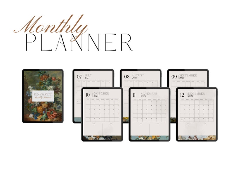 Digital Daily Journal, Modern Templates, Renaissance Flower Journal ...