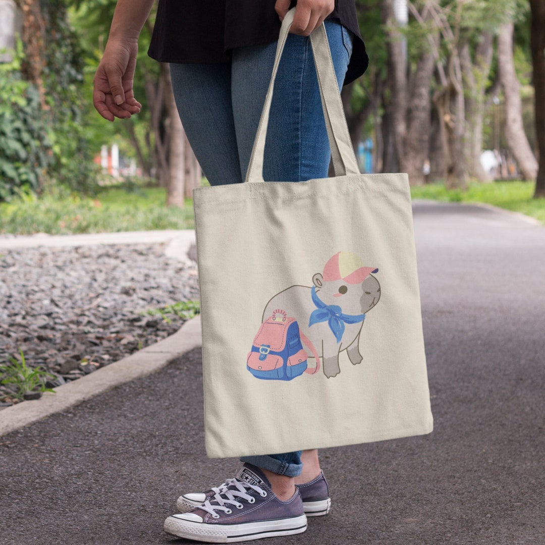 Back to School Adventure Capybara Tote Bag, Cute Capybara Bag, Capybara ...