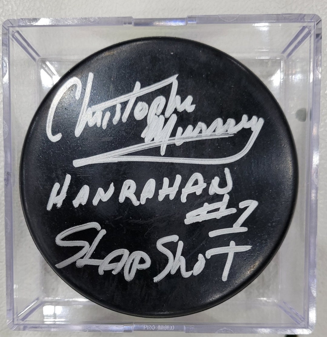 Christopher Murney Signed Hockey Puck With Holder Hanrahan Slap Shot - Etsy