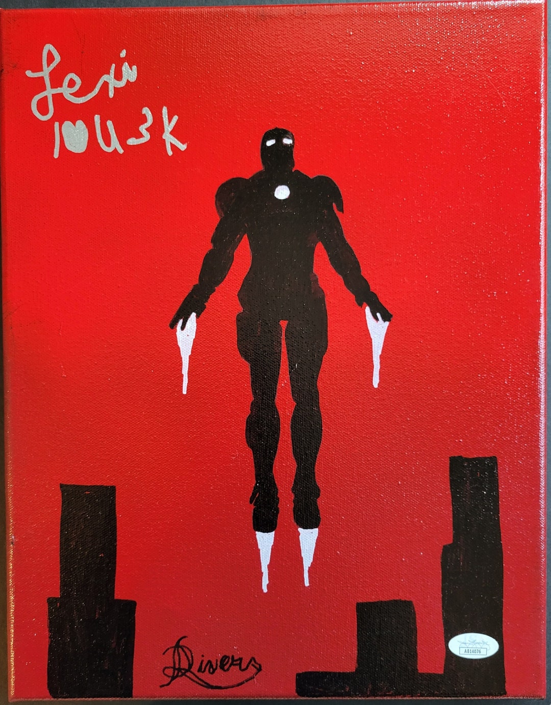 Lexi Rabe Signed 11x14 IRONMAN Original Canvas Painting I Love U 3K JSA ...