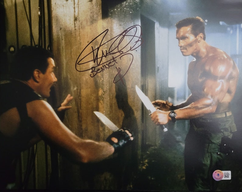 Vernon Wells Bennett Signed 11x14 Photo Commando Arnold Schwarzenegger ...