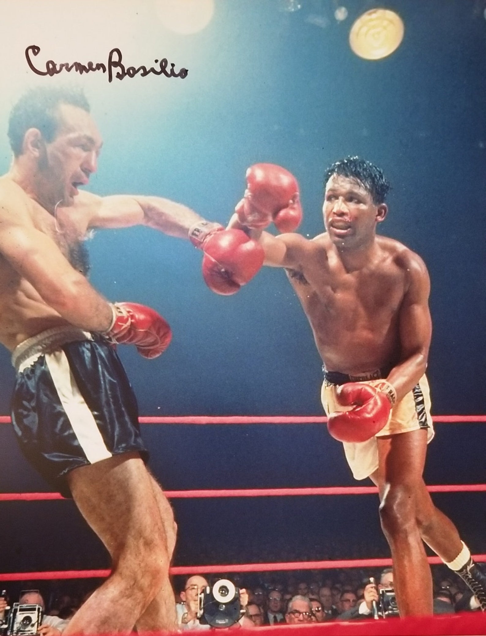 Carmen Basilio Signed 11x14 Photo Vs Sugar Ray Robinson BHOF 1990 - Etsy