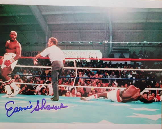 Earnie Shavers Signed 8x10 Photo Dropping Larry Holmes - Etsy