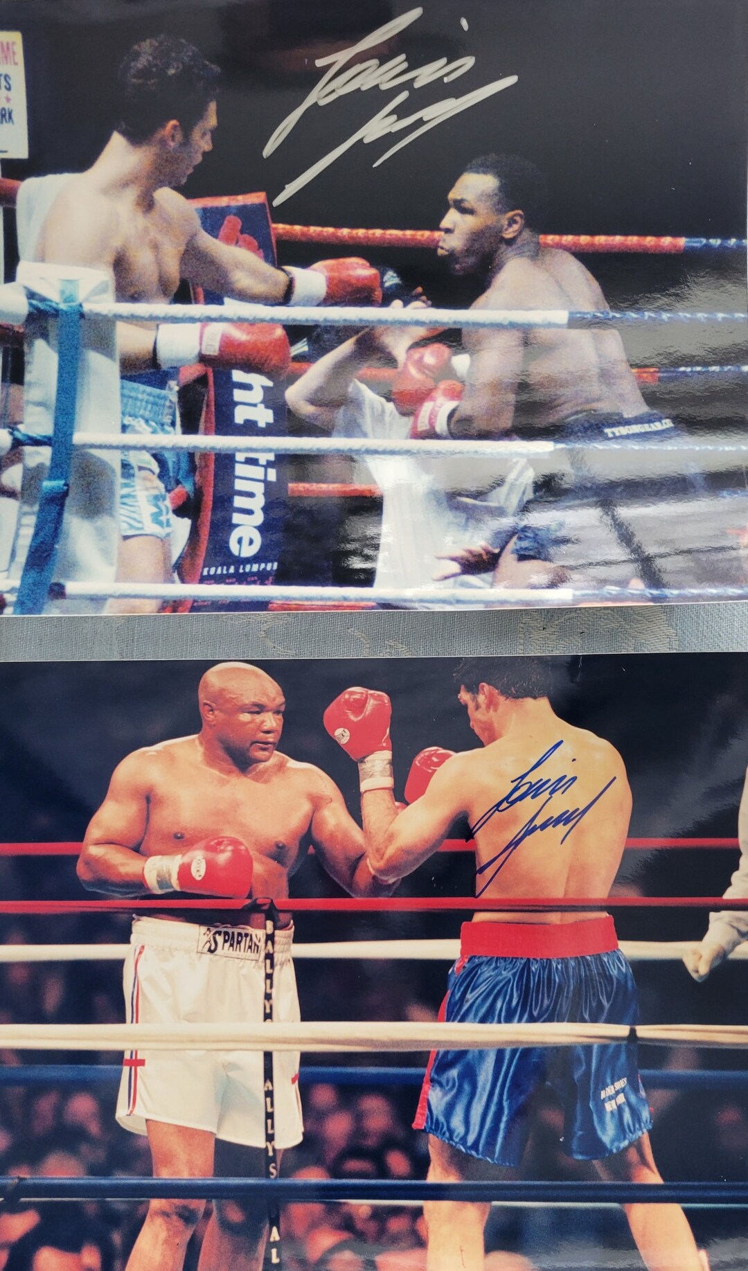 2 Different Lou Savarese Signed 8x10 Photos 1 Vs Mike Tyson 1 Vs George ...
