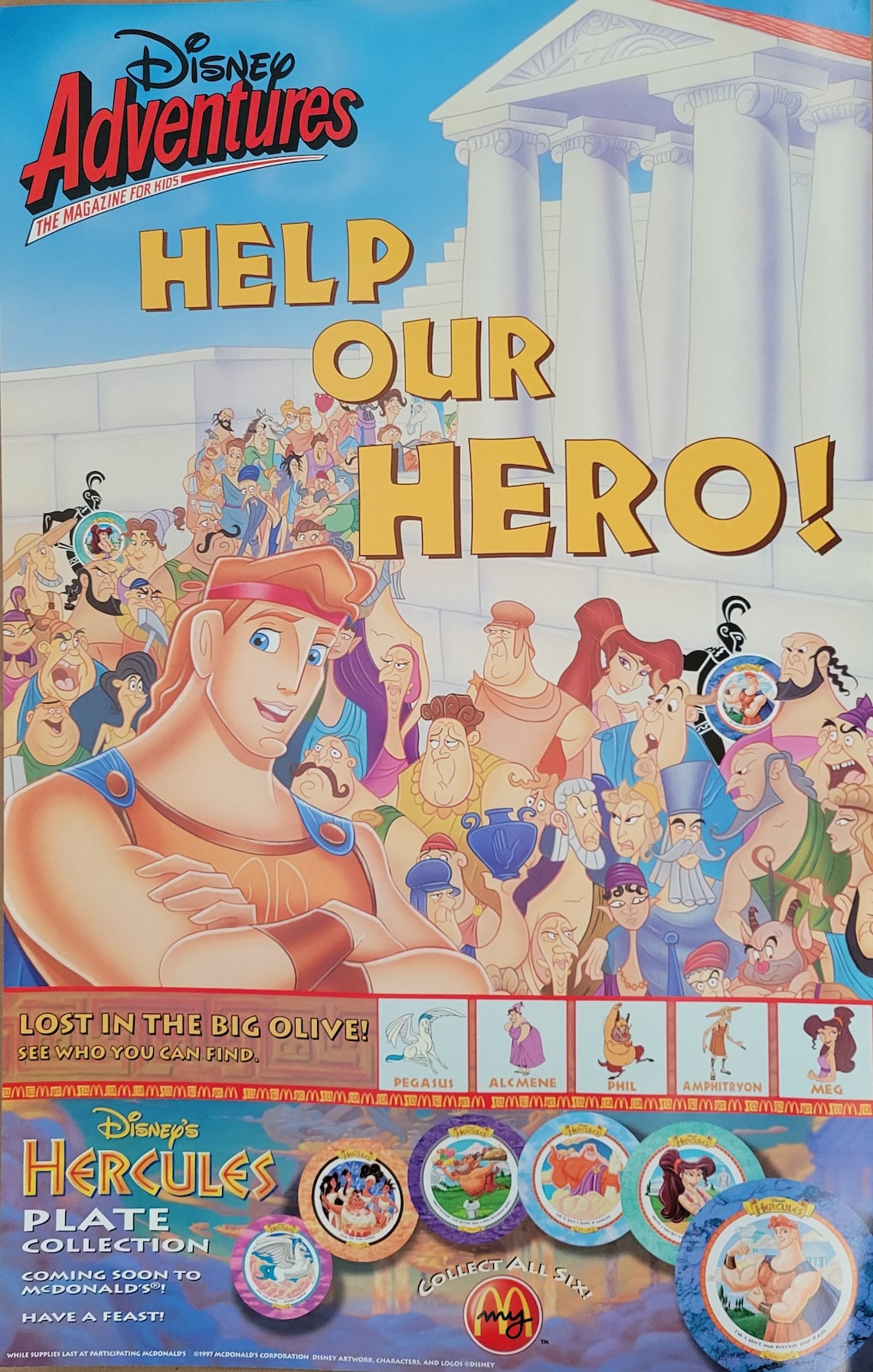 Hercules Double Sided Movie Poster Mcdonalds - Etsy
