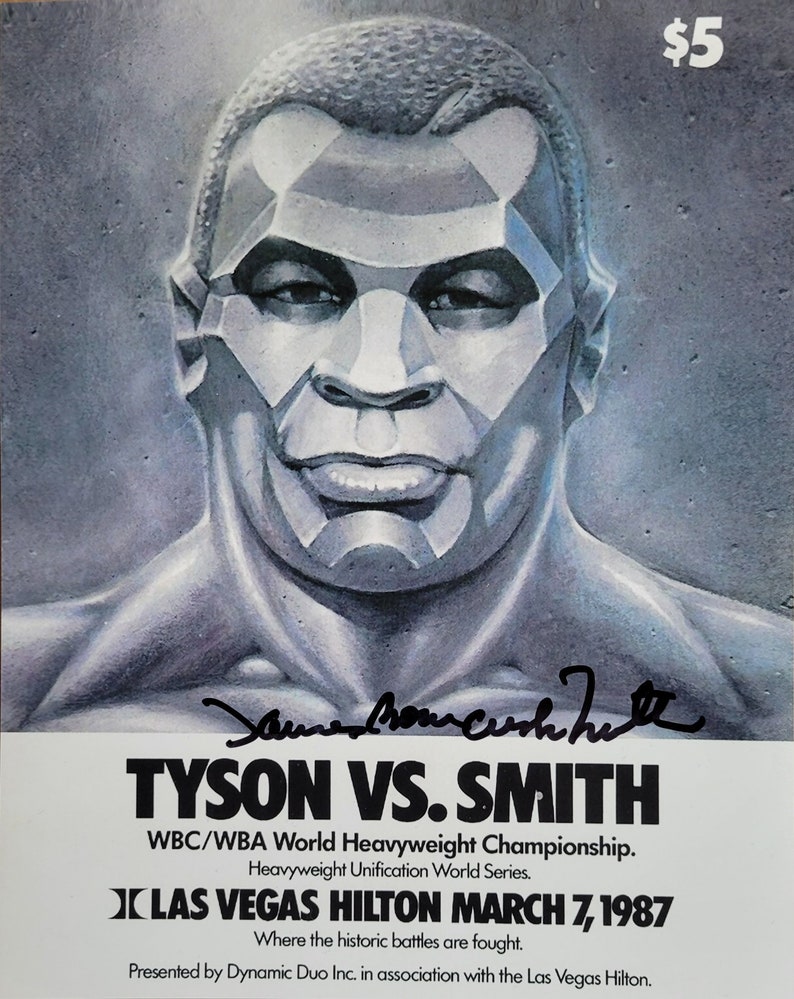 James Bonecrusher Smith Signed Program Cover 8x10 Photo Mike Tyson Vs ...