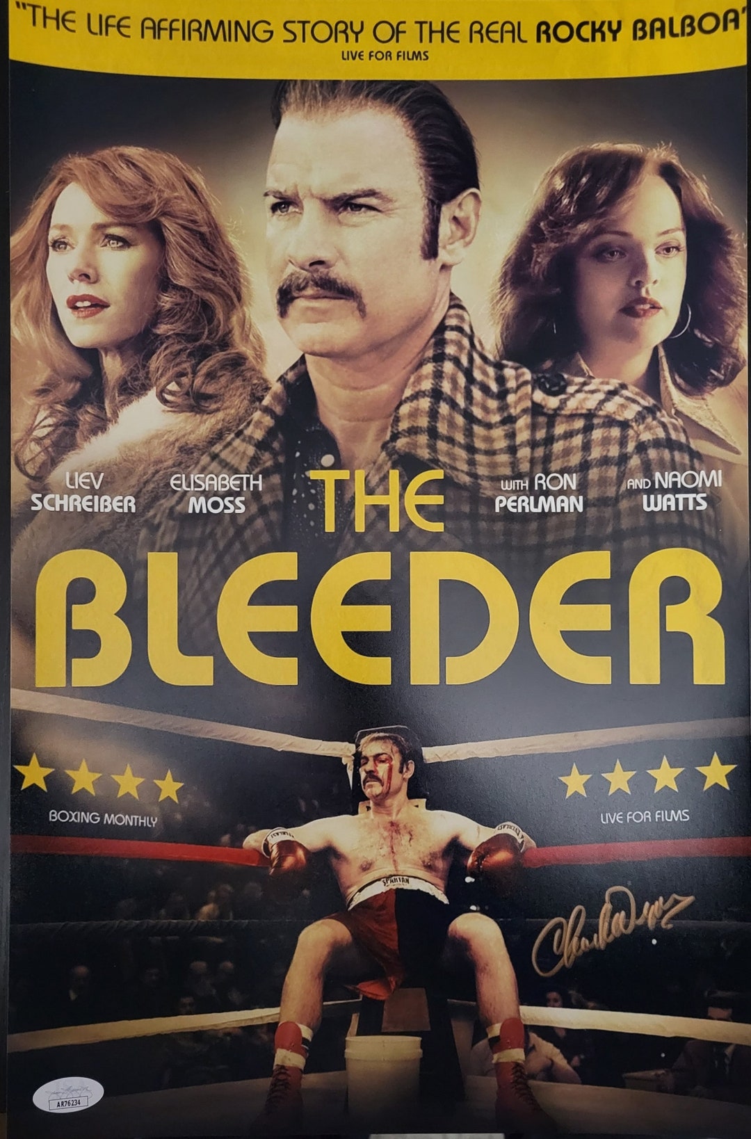 Chuck Wepner Signed 11x17 the Bleeder Poster the Real Rocky Fought ...