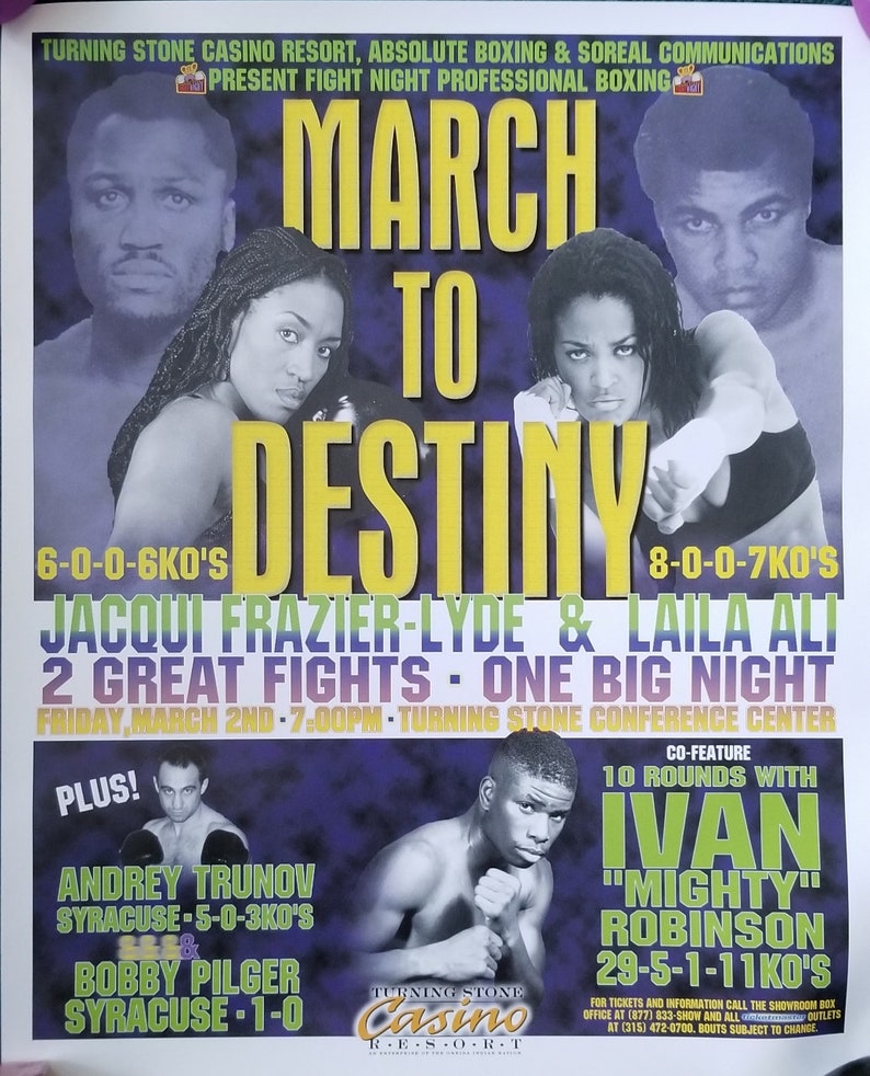 Laila Ali Vs Jacqui Frazier Lyde Official Fight Poster Ali Vs Frazier 4 ...