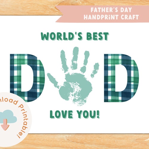Handprint Gift Printable Fathers Day Handprint Art for Dad - Etsy