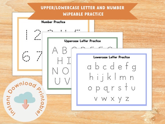 Printable Alphabet and Number Tracing Worksheet Bundle Learn | Etsy