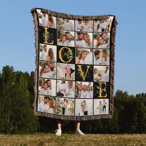 Personalized Photo Collage Woven Blanket Photo Blanket - Etsy