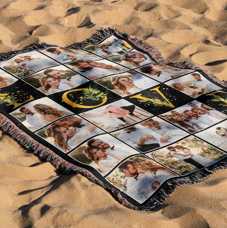 Personalized Photo Collage Woven Blanket Photo Blanket - Etsy