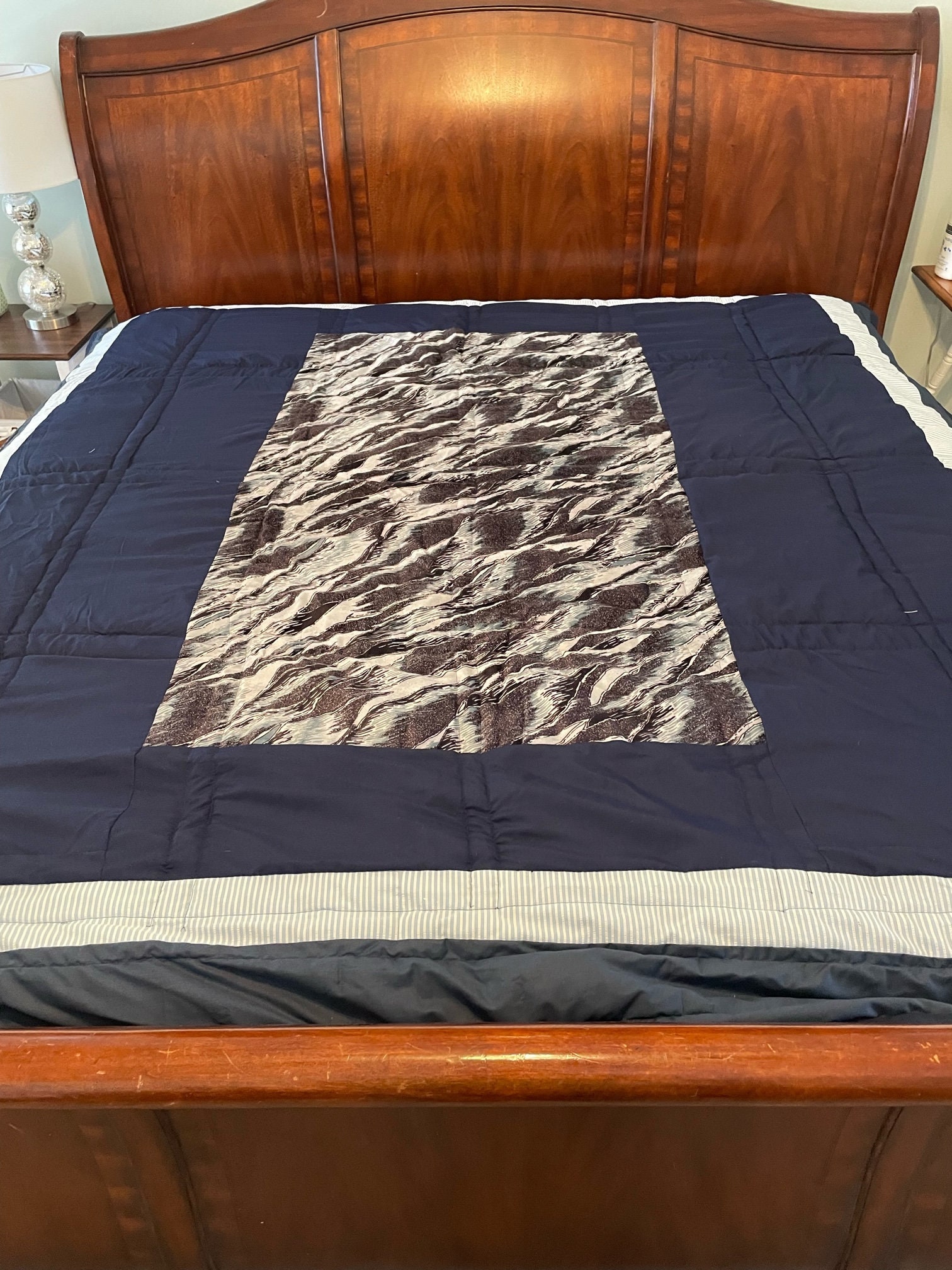 Blue Patchwork Quilt Handmade Twin/full Size - Etsy