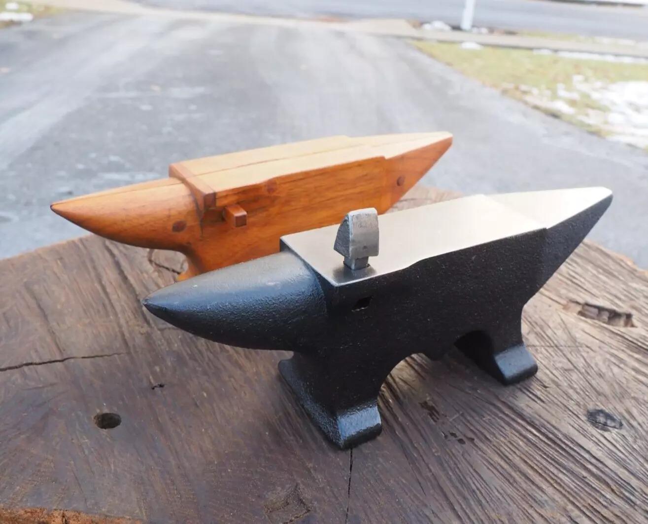 Rare 8.5lb Dbl Horn French "m. Miller" Blacksmith Anvil Vintage RR Vise ...