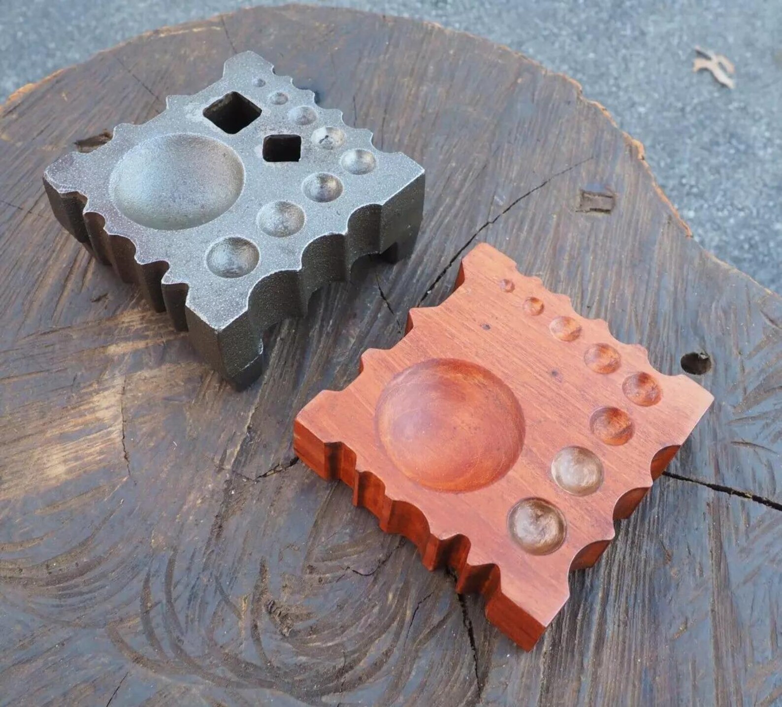 Rare 5.75lb Swage Block & Original Foundry Wood Pattern Blacksmith ...