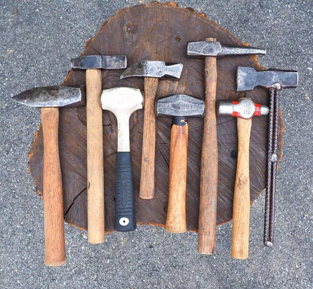 8X Vintage Blacksmith HAMMER Anvil Forging Bladesmith Tool Antique ...