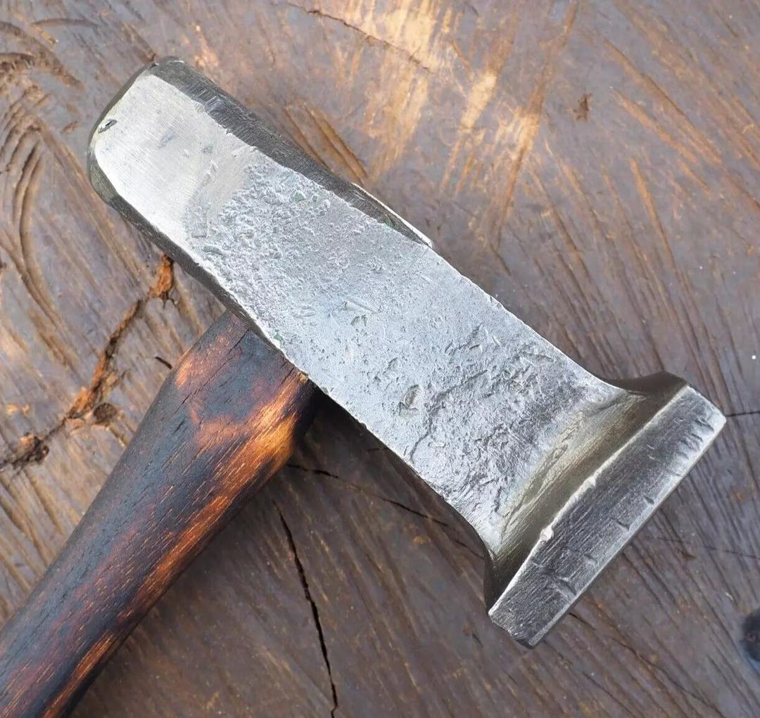 Tall 2 3/8 Square Blacksmith flatter Hammer Vintage Anvil Knife Blade ...