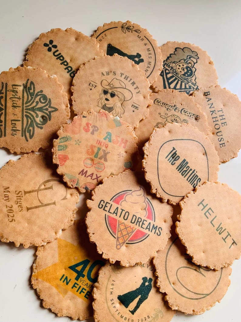 350 Customised Printed Wafers Business Events, Weddings, Parties. - Etsy UK