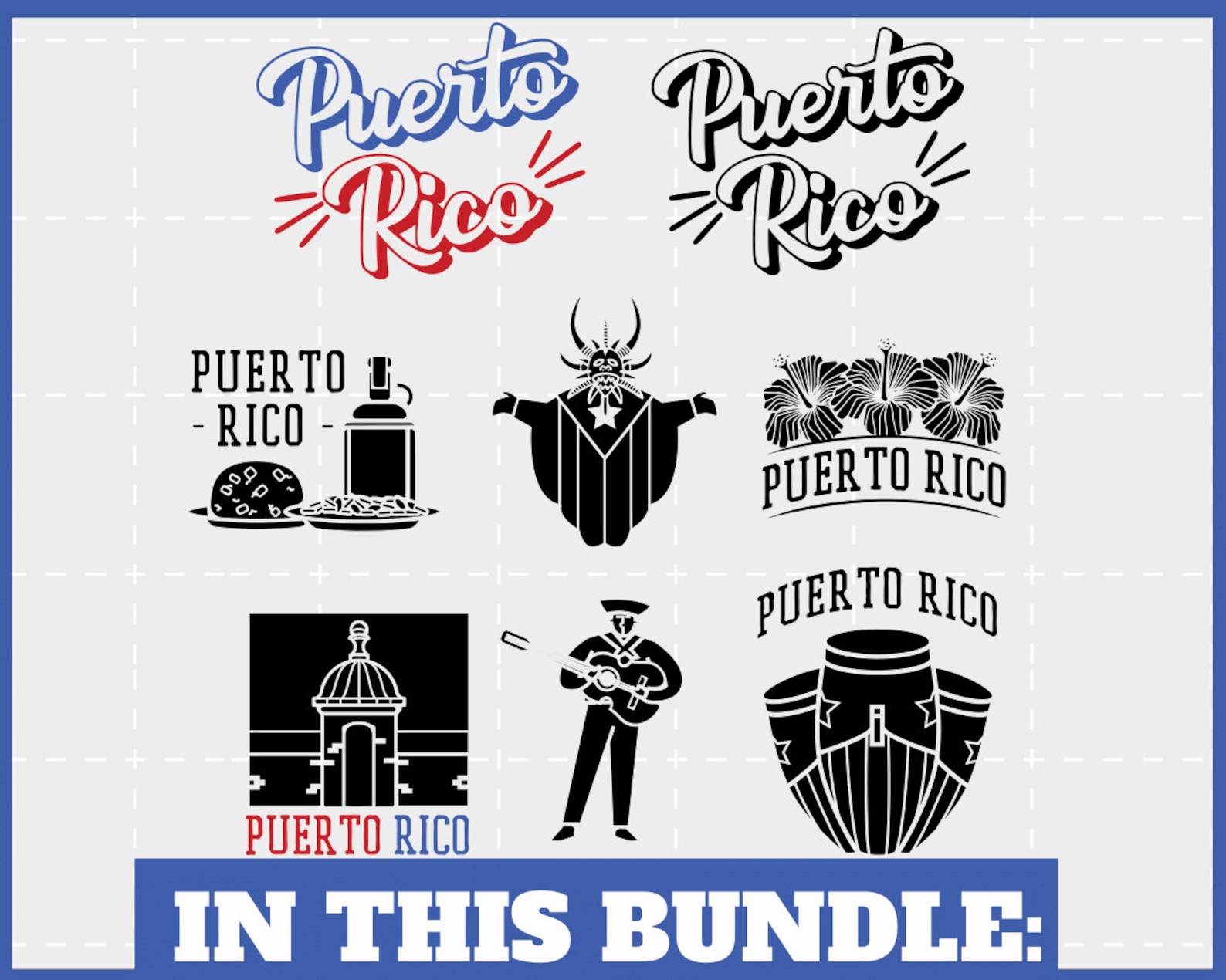 Puerto Rico Bundle Svg Taino Svg Puerto Rico Svg Garita - Etsy