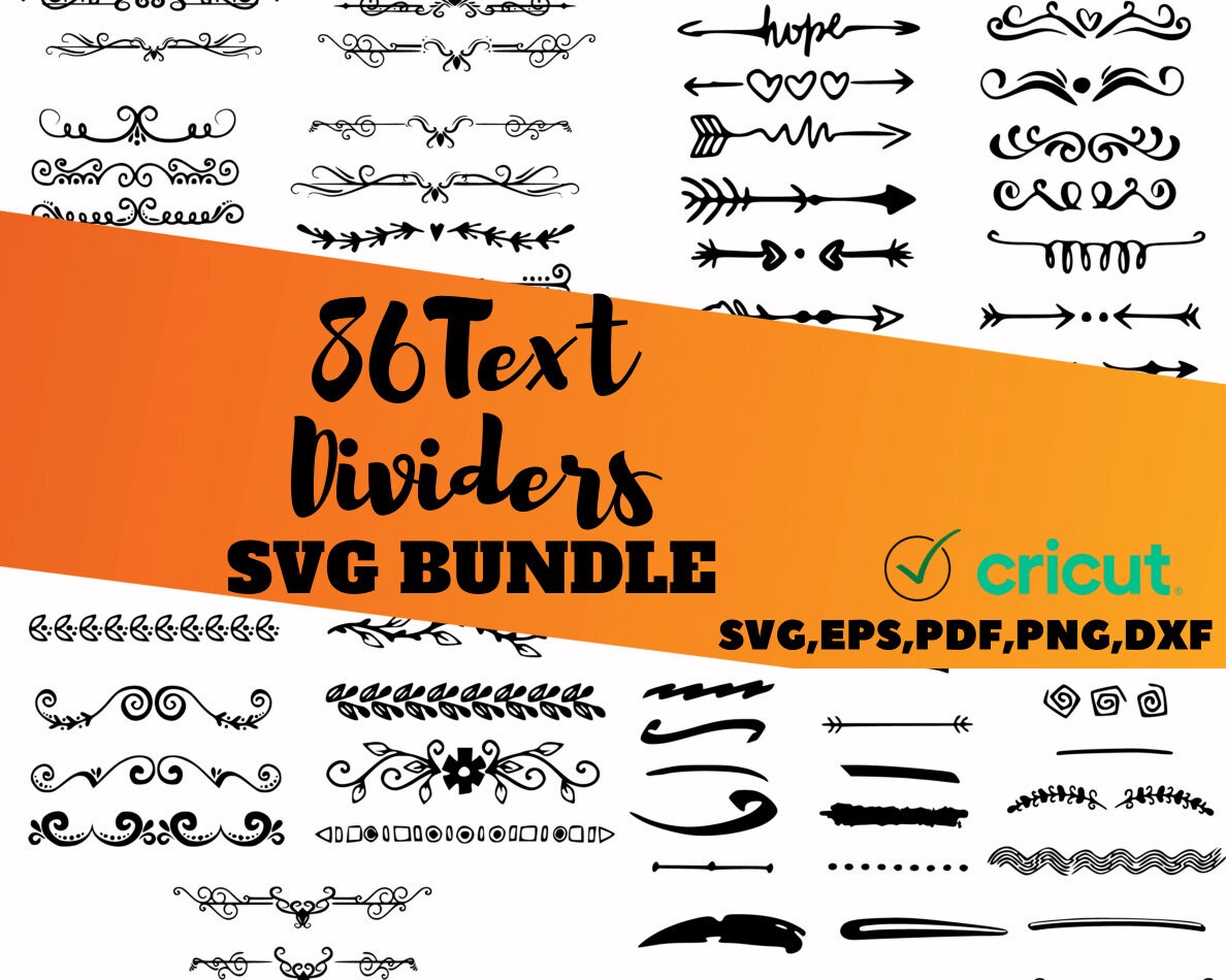 86 Dividers Bundle Svg Text Dividers Svg Flourish Svg - Etsy Canada
