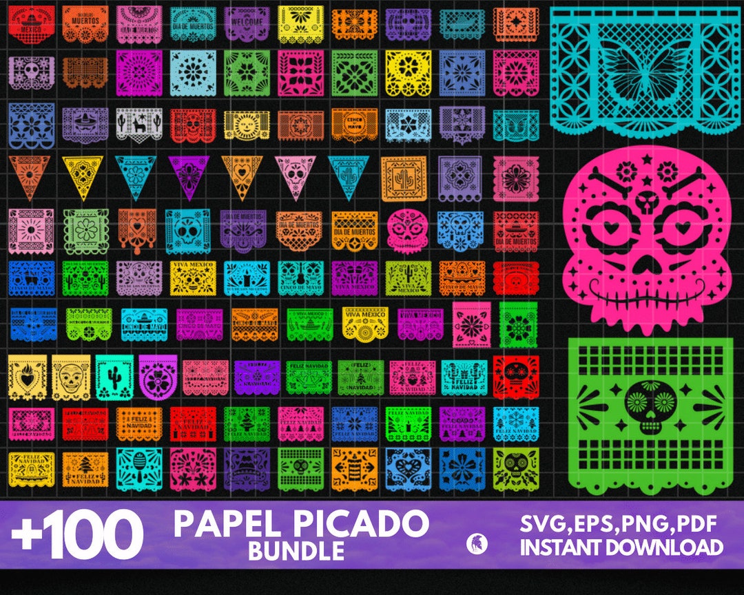 Papel Picado SVG Bundle, Papel Picado PNG Bundle, Papel Picado Clipart ...