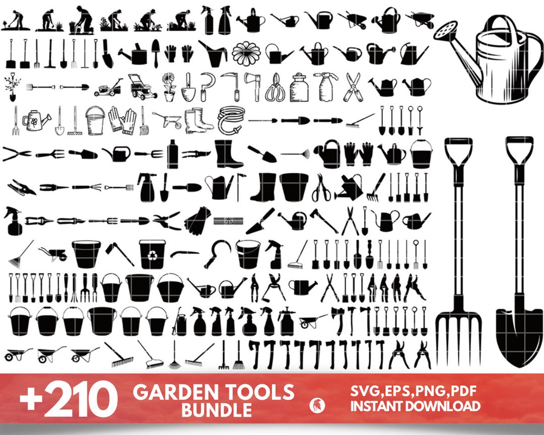 Garden Tools SVG Bundle | Gardening Tools SVG | Tools SVG | Gardening ...