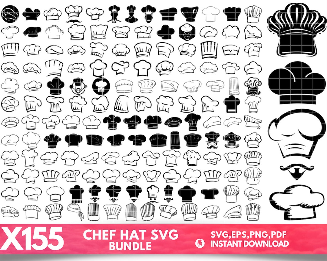 155 Chef Hat, Chef Hat Svg, Svg, Chef Cap, Chef Cap Svg, Cook, Cooking ...
