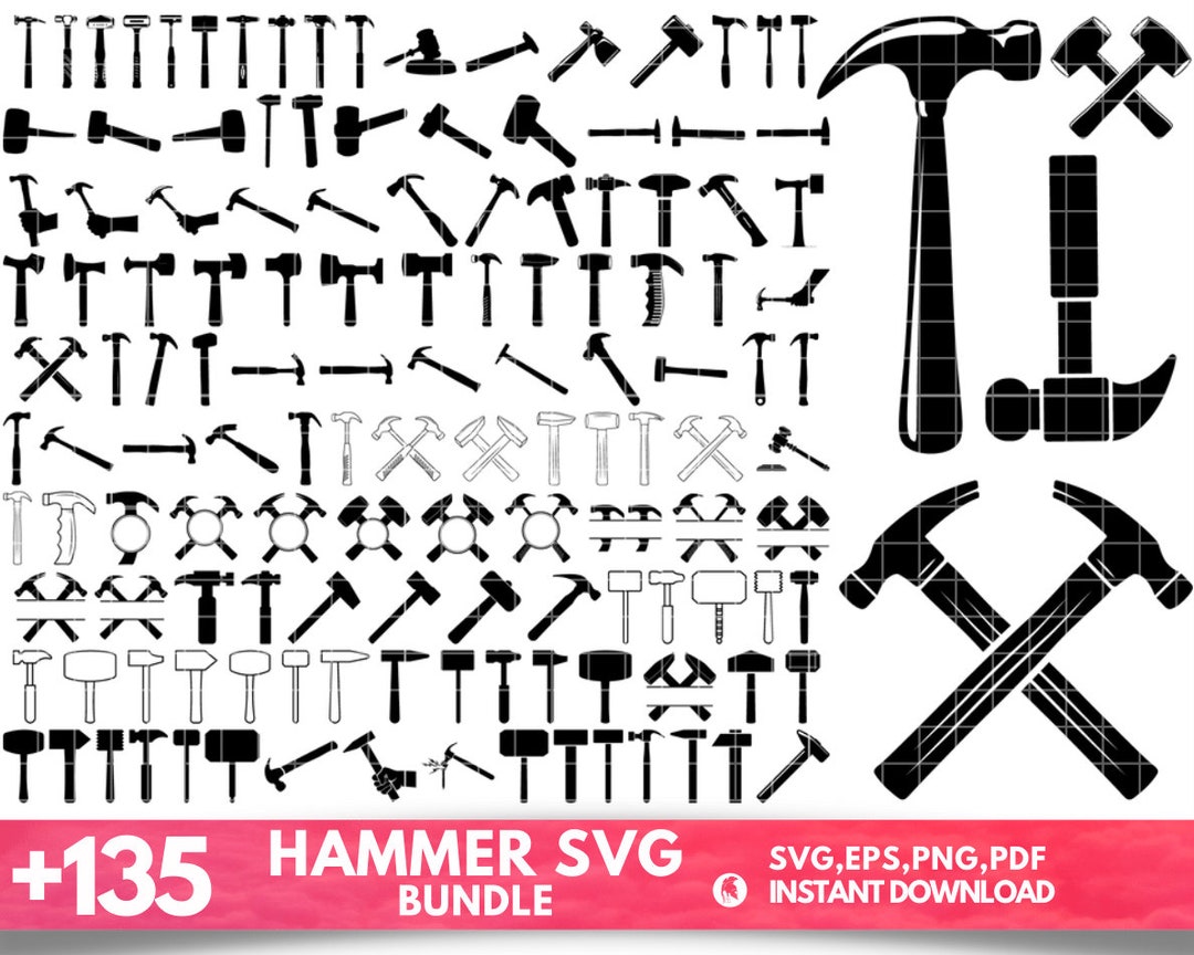 Hammer SVG Bundle, Hammer Cricut, Hammer SVG, Hammer Clipart, Hammer ...