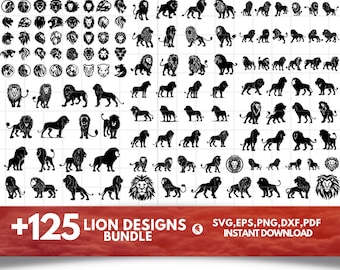 Lion SVG Bundle - Lion PNG Bundle - Lion Clipart - Lion SVG Cut Files ...
