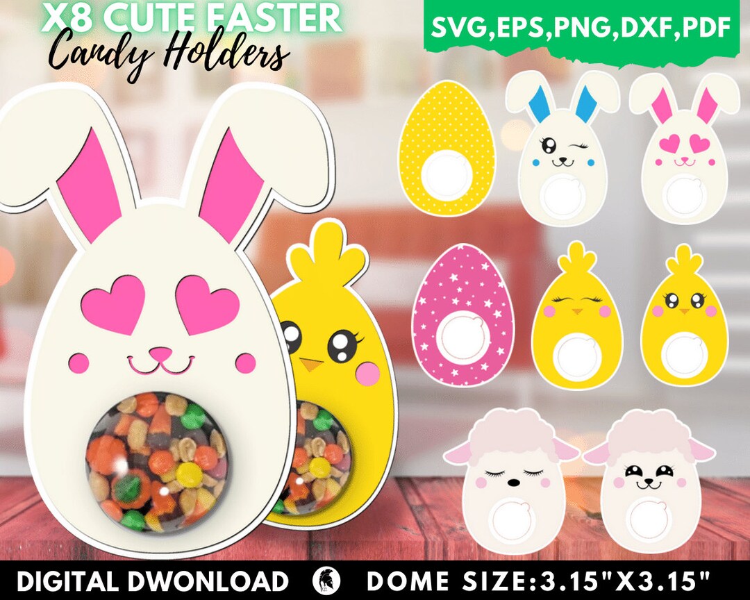 Easter Candy Dome SVG Bundle, Easter Candy Holder SVG, Bunny Candy ...