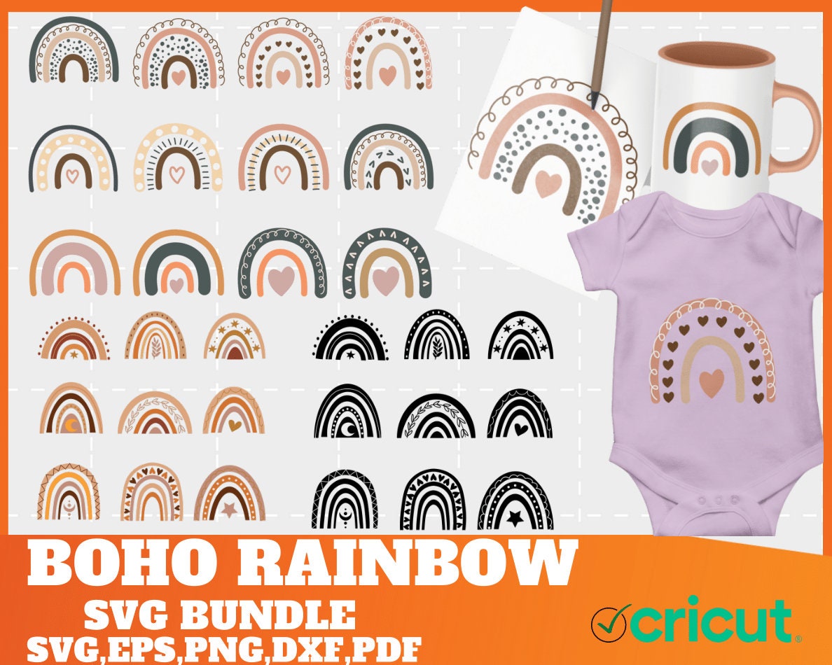 Boho Rainbow Svg Boho Rainbow Svg Bundle Boho Rainbow - Etsy