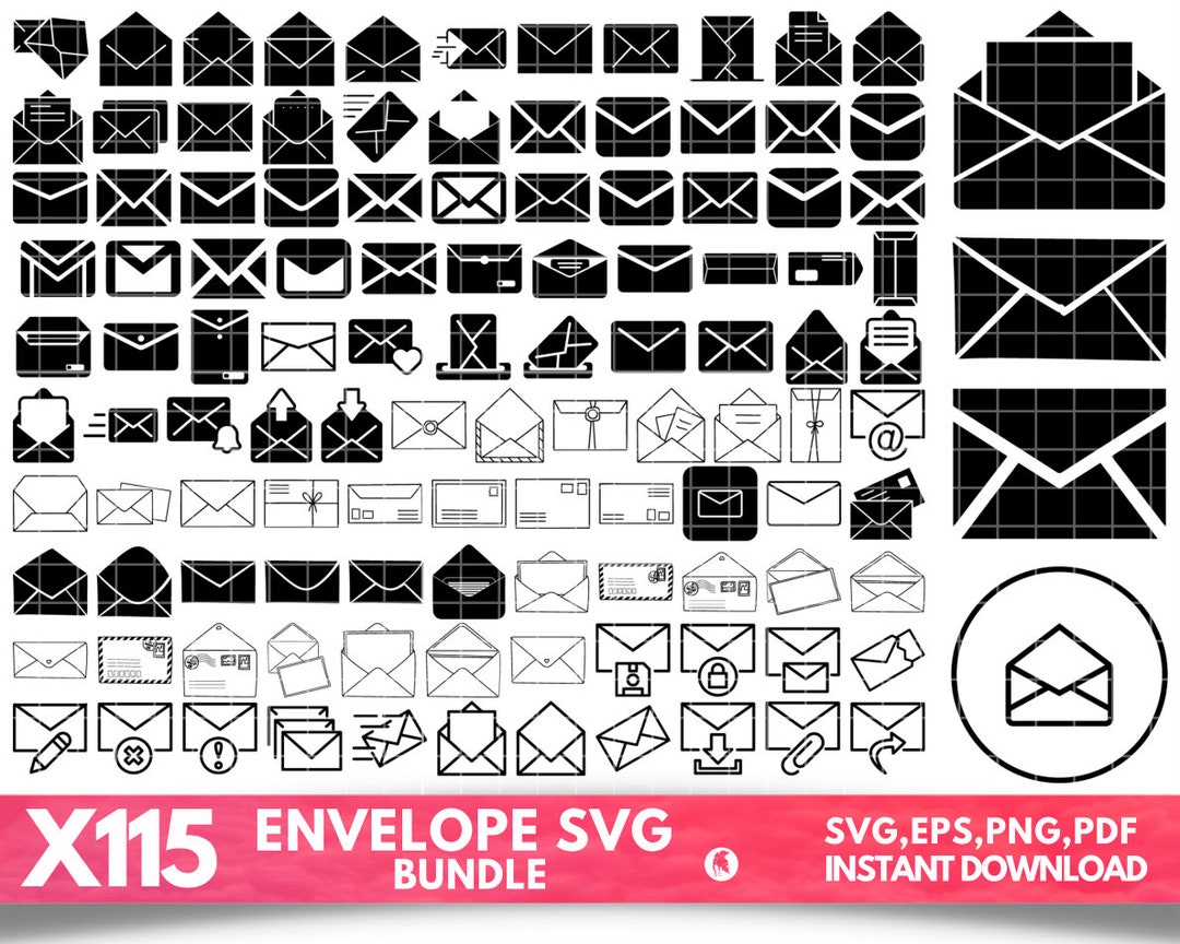 Envelope SVG Bundle - Envelope PNG Bundle - Envelope Clipart - Envelope ...