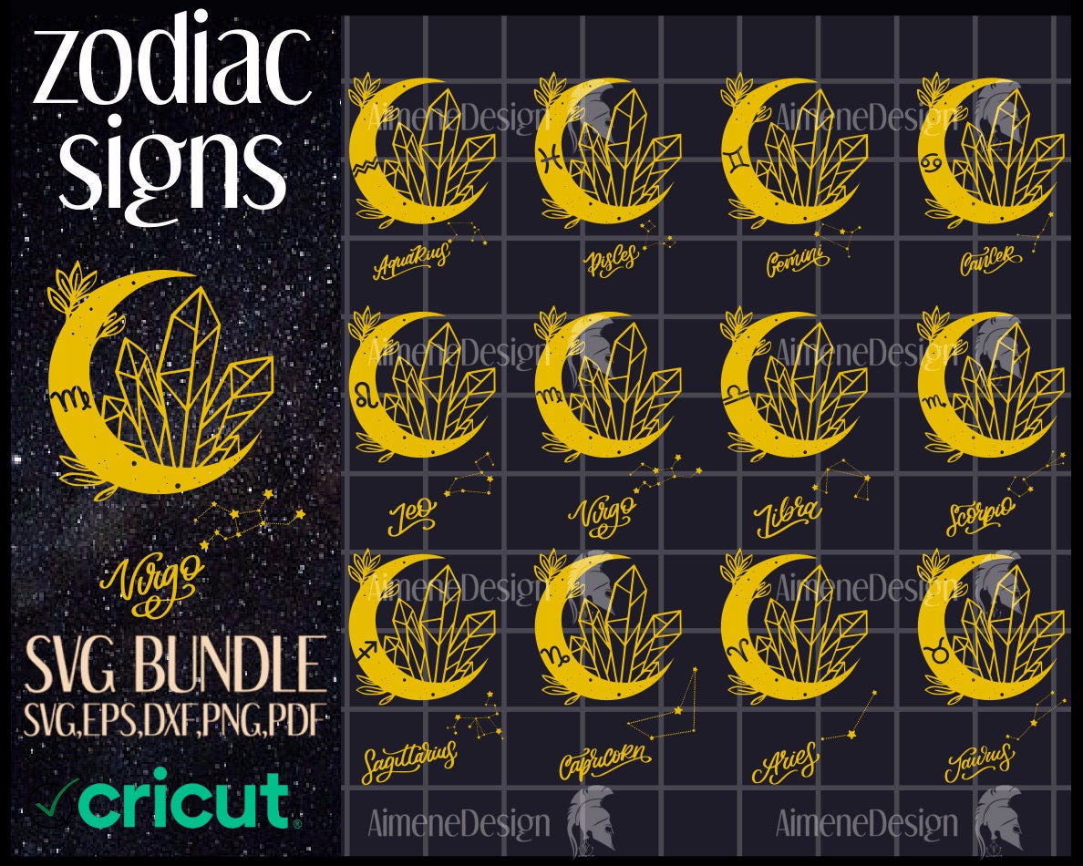 Zodiac SVG Bundle Zodiac Sign Svg Cut File for Cricut - Etsy