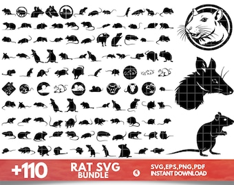 Rat SVG Bundle, Rats Svg, Rat Dxf, Rat Png, Rat Eps, Rat Vector, Rat ...