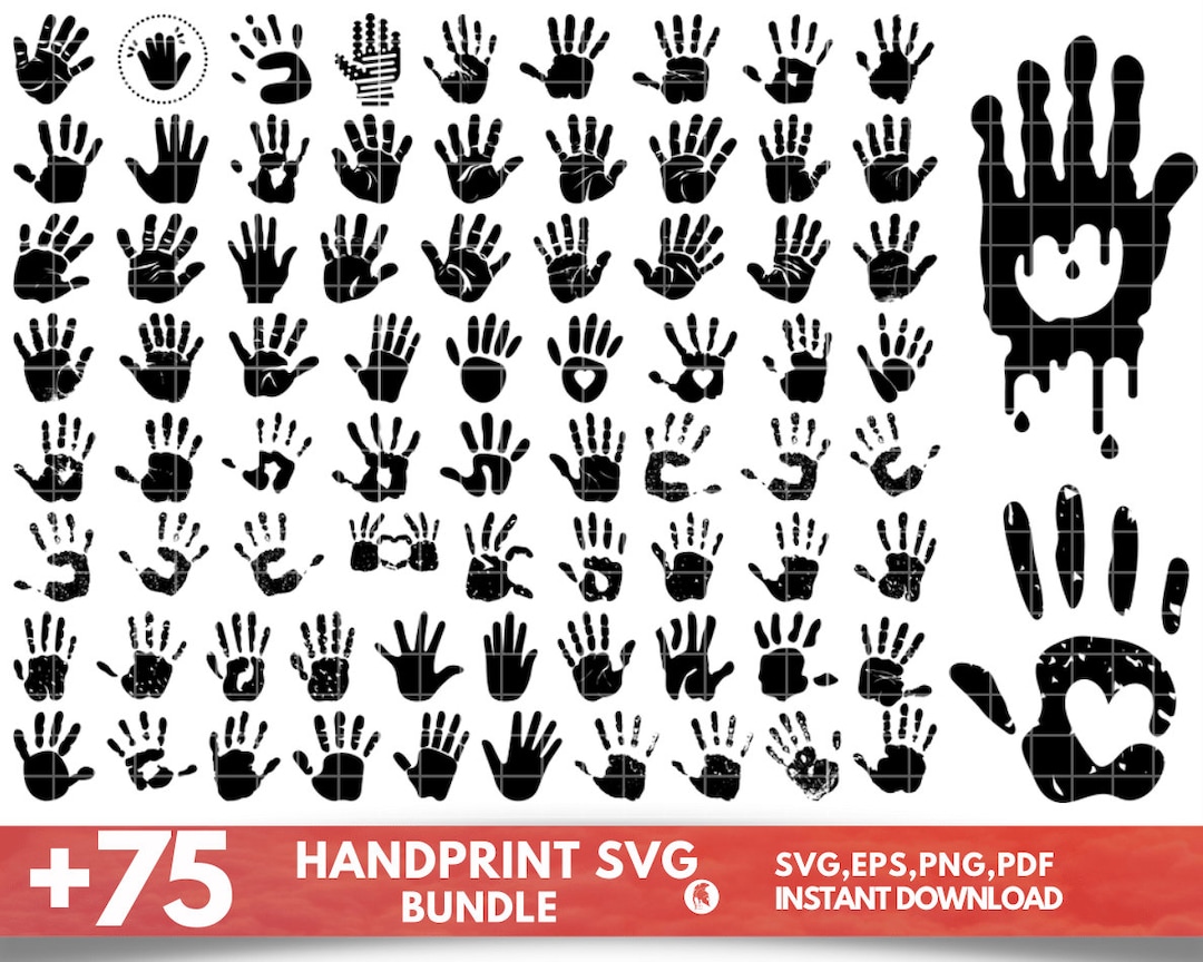 Handprint SVG, Hand Cut File, Handprint Cricut, Handprint Silhouette ...