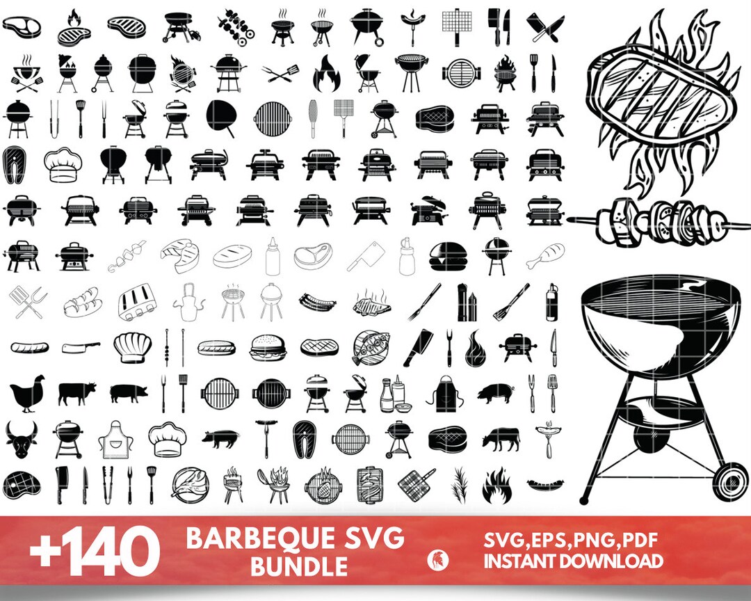 140 Barbeque SVG Bundle, BBQ Svg Bundle, BBQ Svg, Grilling Svg, Kitchen ...