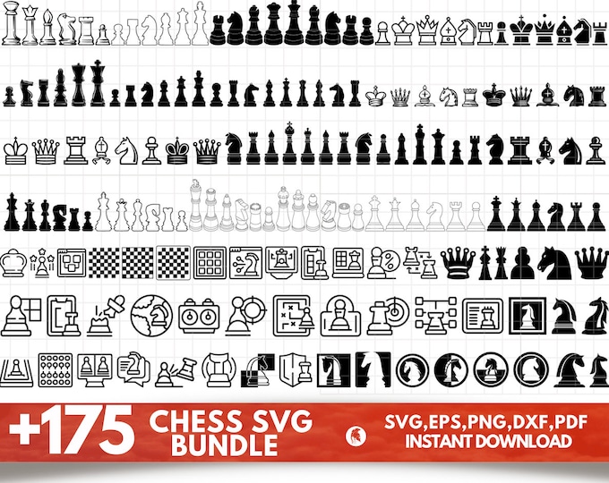Chess Pieces Svg, Chess Svg, Game Svg, Vector Shape, Decal, Logo ...