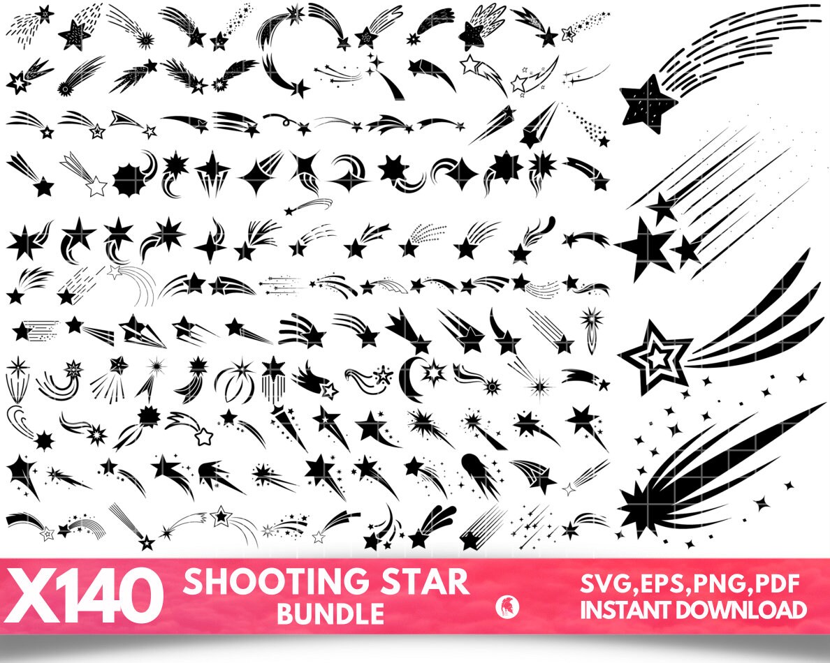 Shooting Star Svg, Sparkle Svg, Celestial Svg, Sparkle Stars Svg ...