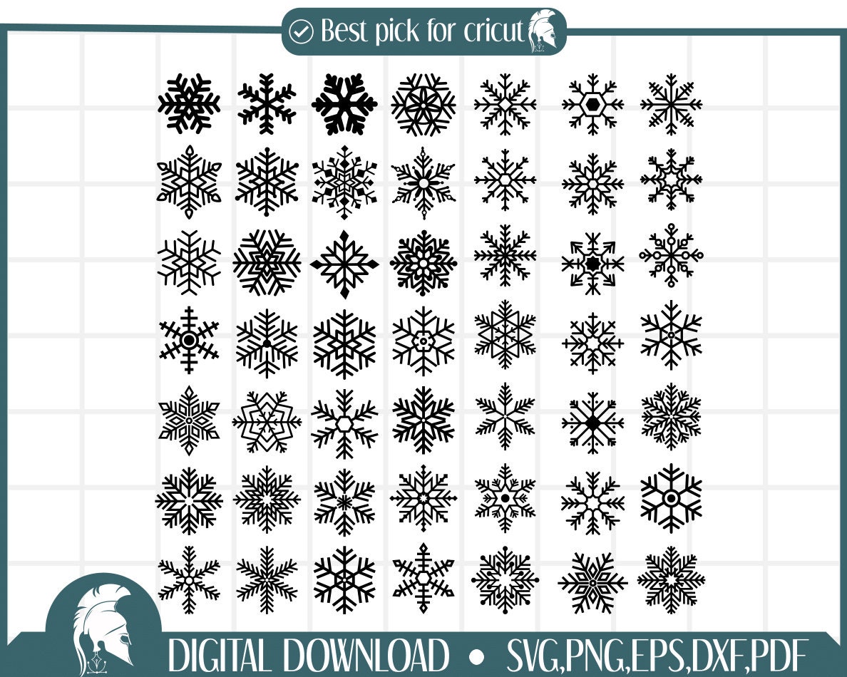 50 Snowflake Svg Cutfile Snow Flake Svg Cut File Christmas - Etsy UK