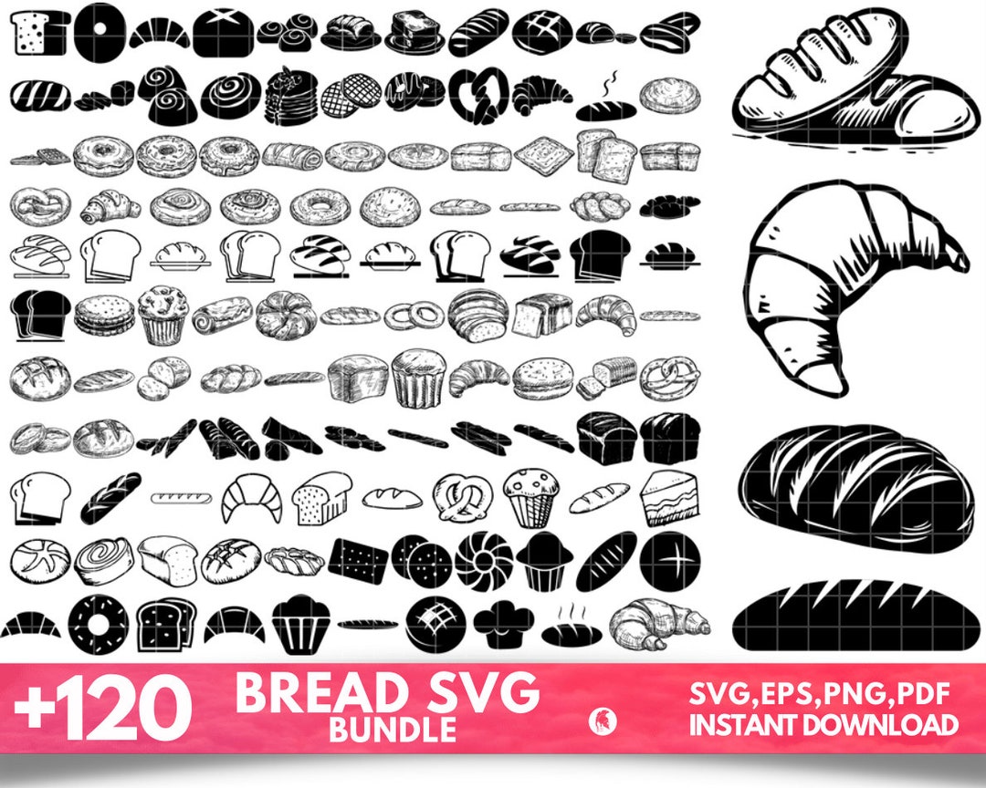 Bread SVG, Bread Basket Svg, Loaf of Bread Clipart, Bread Cricut ...