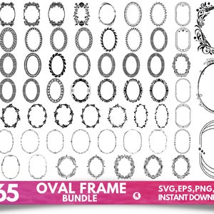 Decorative Oval Frame Svg, Circle Frame, Frame Svg Bundle, Oval Frame ...