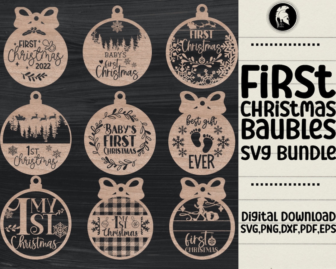 Baby First Christmas SVG, First Christmas Ornament SVG, Christmas Laser ...