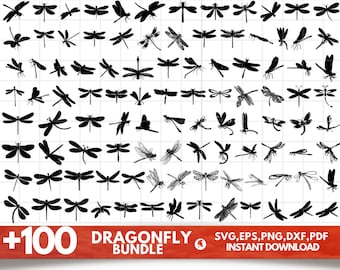 Dragonfly SVG Bundle - Dragonfly PNG Bundle - Dragonfly Clipart - Dragonfly SVG Cut Files for ...