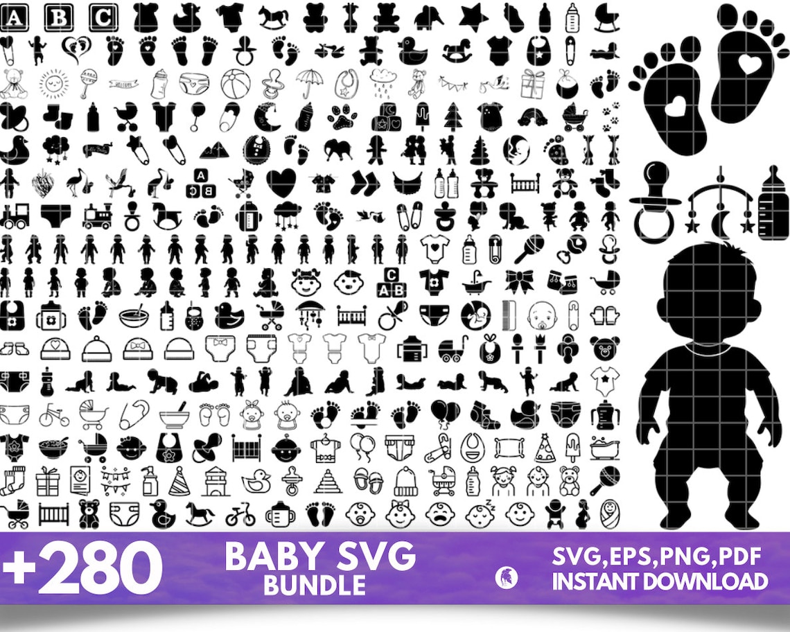Baby SVG Bundle, Baby PNG Bundle, Baby Clipart, Baby SVG Cut Files for ...