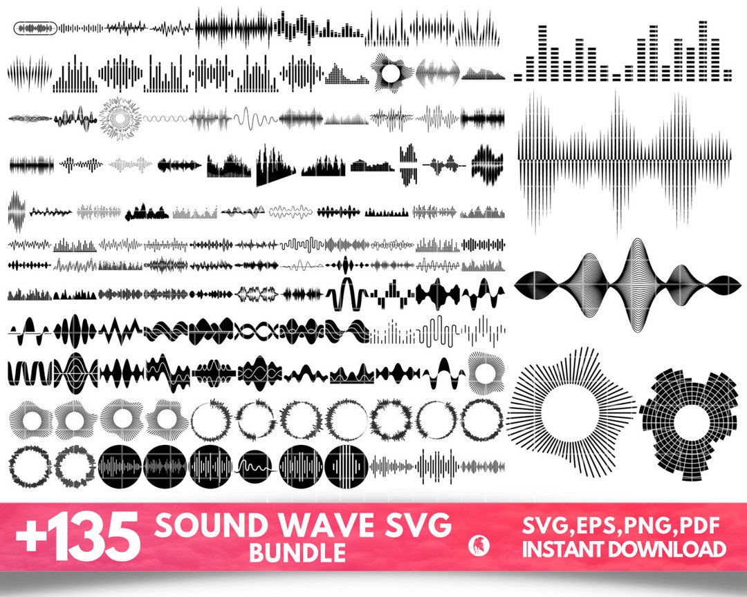 Sound Wave SVG Bundle - Sound Wave PNG Bundle - Sound Wave Clipart ...